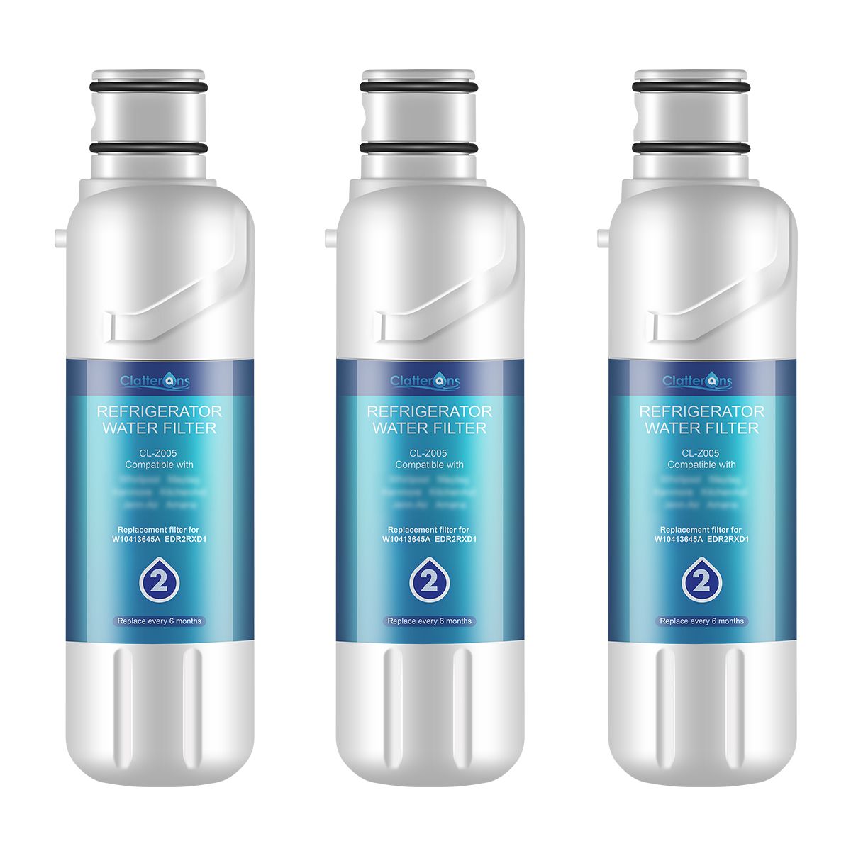 W10413645A Water Filter 2 & EDR2RXD1 Replacement, 3-Pack | Clatterans.com